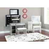 Linon Bethal 2-Piece Vanity Set, Includes Vanity with Flip-Top Mirror ...