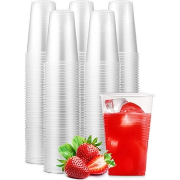 24pcs Transparent Party Cups Plastic Wine Cups Disposable Wine Storage ...