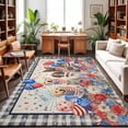 Area Rug 4x6ft, Independence Day Cute Dogs Washable Rugs for Living ...