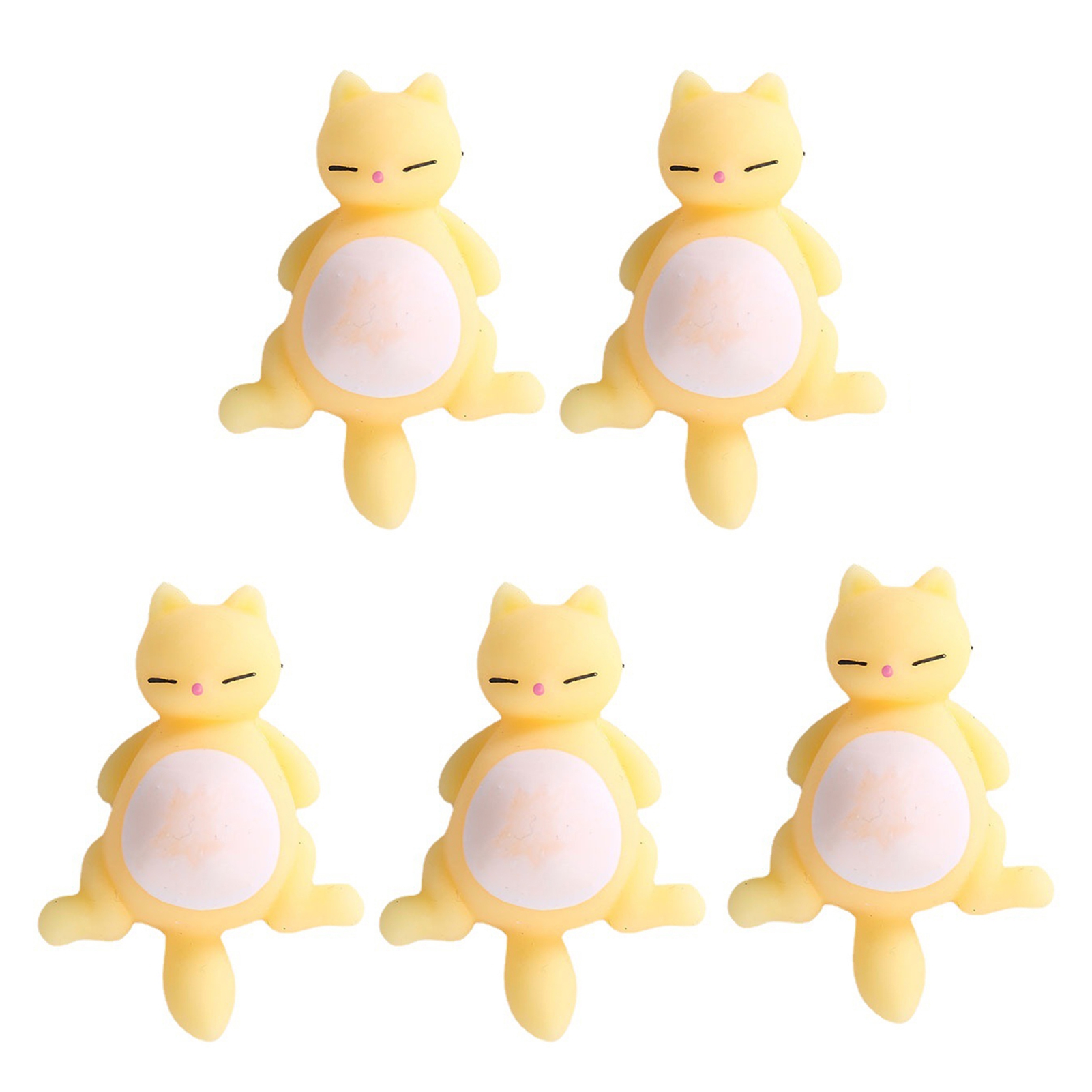 Skindy 5Pcs Cute Stretch Cat-Shaped Doll Figurine Pinch, Fidget Toys ...