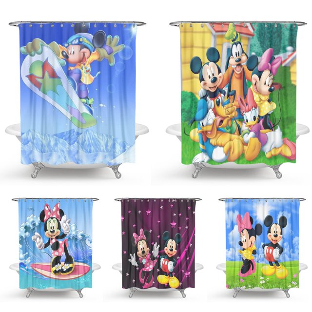3d Print Mickey Mouse Shower Curtain For Cute Fans Modern Waterproof