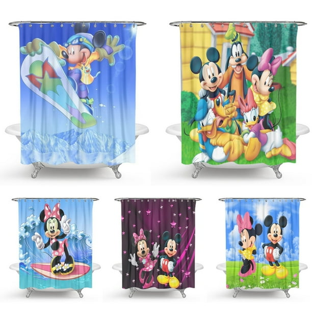3d Print Mickey Mouse Shower Curtain For Cute Fans Modern Waterproof