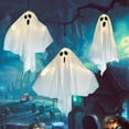 3PC Classic White Halloween Spooky Hanging Ghost Prop, Outdoor Porch ...