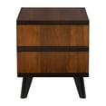 Linon Mid Century Modern Two Drawer Wood Nightstand, Walnut Brown ...