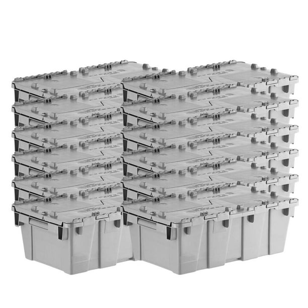 Orbis 20" x 12" x 8" Stack-N-Nest Flipak Gray Tote Box with Hinged ...