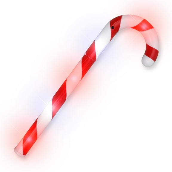 16" LED Glow Foam Sticks - 100 Pack Christmas Candy Cane Striped Light ...