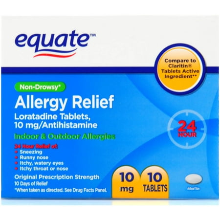 Equate: Allergy Relief Tablets, 10 ct - Walmart.com