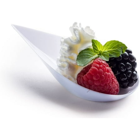 Zappy 100 Tear Drop Mini Appetizer Plates - Mini Dessert Plates White ...