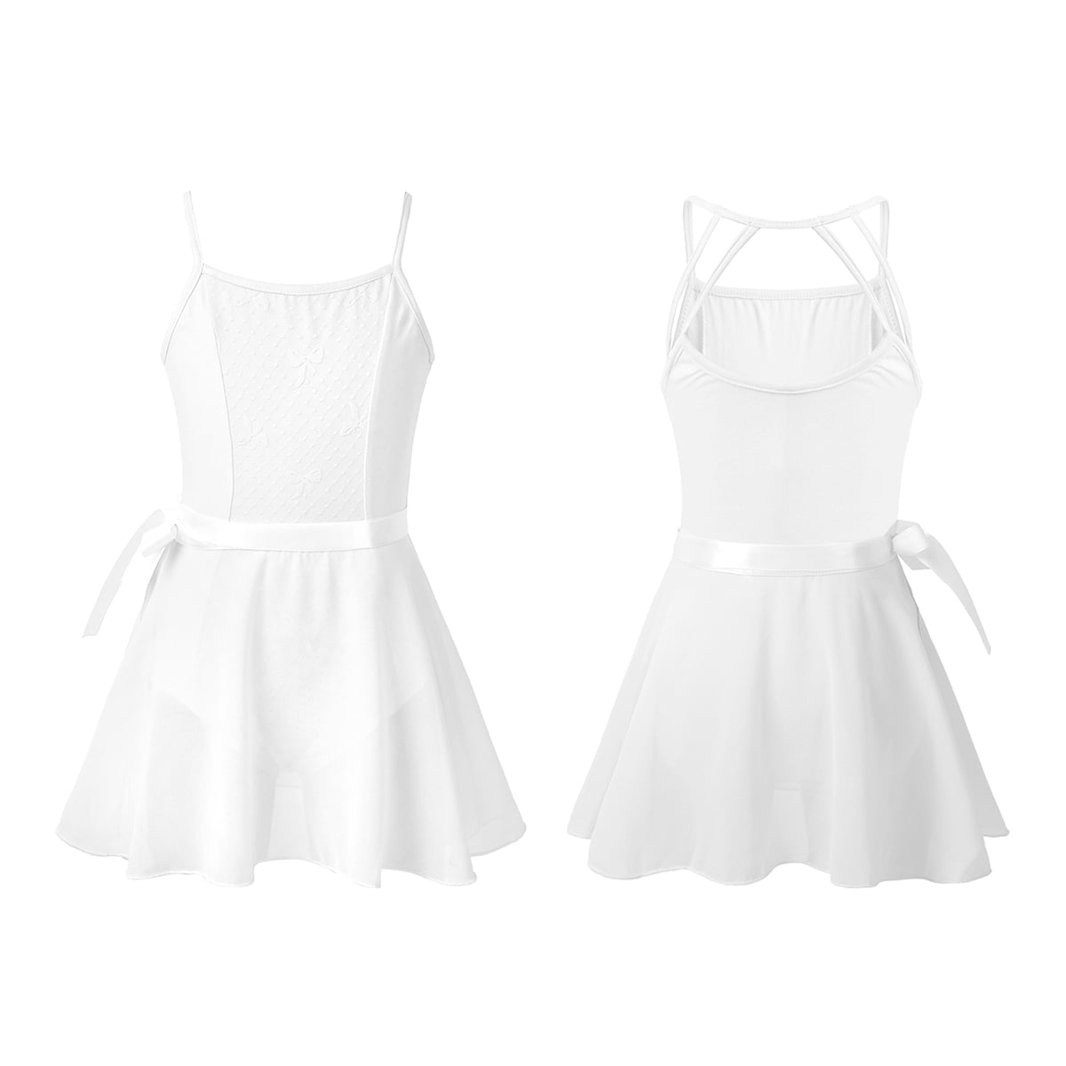 TiaoBug Girls Dance Outfit Set Ballet Leotard with Wrap Skirt Ballerina ...