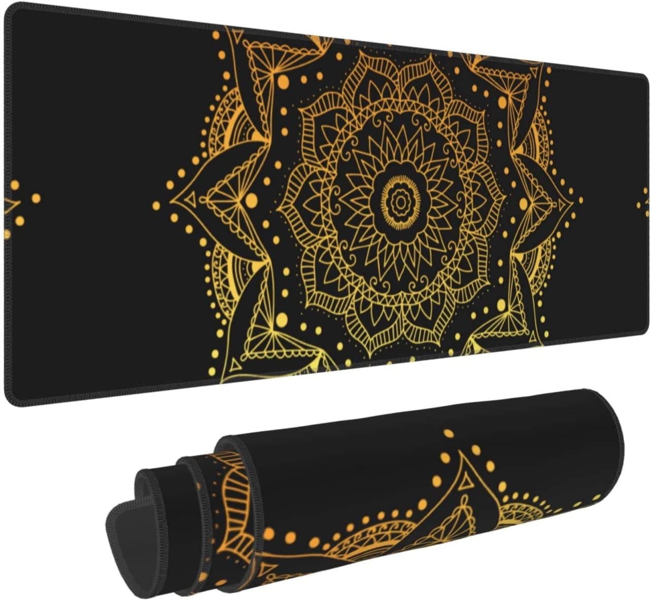 XL Large Mouse Pad, Extended Gaming Mousepad Design with Vintage Gold ...