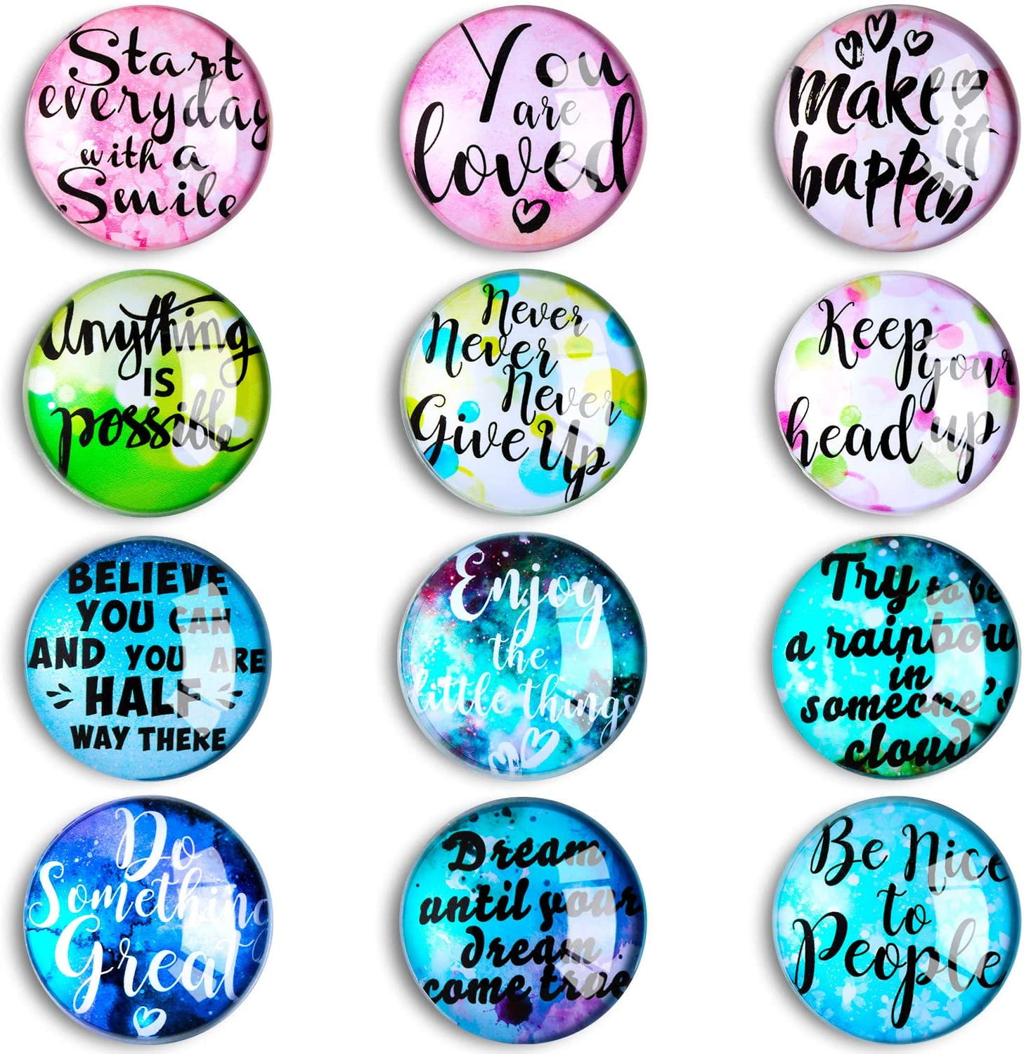 12 Pieces Inspirational Quote Refrigerator Magnets Motivational Fridge ...