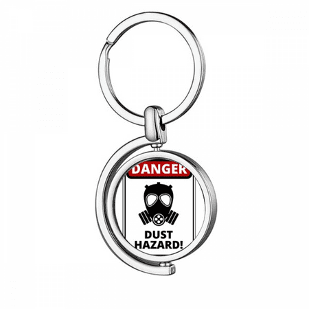 Danger Symbol Dust Hazard Warning Signs Rotating Keychain Metal Keyring ...