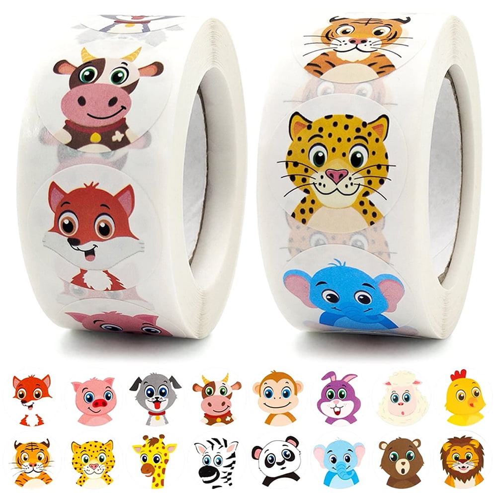 Paquete de 1000 pegatinas de recompensa de animales, pegatinas de ...
