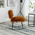BSHTI 25.2'' Wide Faux Fur Plush Nursery Rocking Chair, Baby Nursing ...