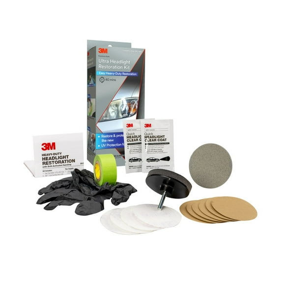 3M Headlight Restoration Kit, Quick and Easy, Removes Yellowing in 15 ...