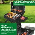 BBQ Master Outdoor Charcoal Grill, Portable Smoker on Wheels, Side ...