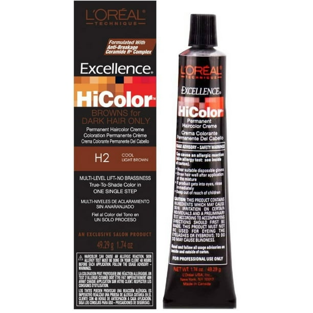 L'Oreal Excellence Hicolor Permanent Haircolor Creme, Cool Light Brown ...