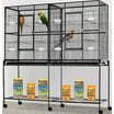 "76"" XL Stackable Wrought Iron Bird Cage, Double Stacker Flight Parrot ...