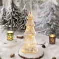 sruoe Christmas Tabletop Trees Crystal Glass Christmas Tree with Light ...