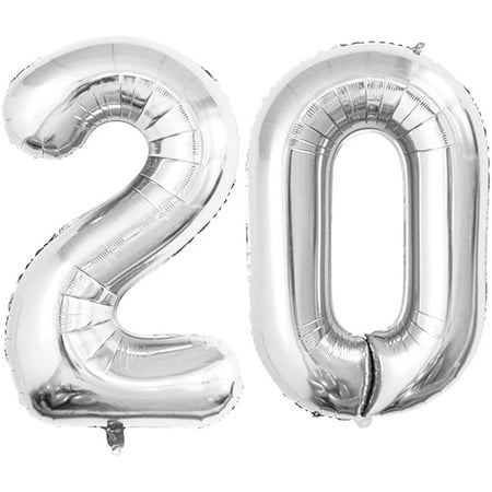 HTOOQ 42 Inch Gold Number 20 Balloon,Jumbo Foil Helium Balloons for ...