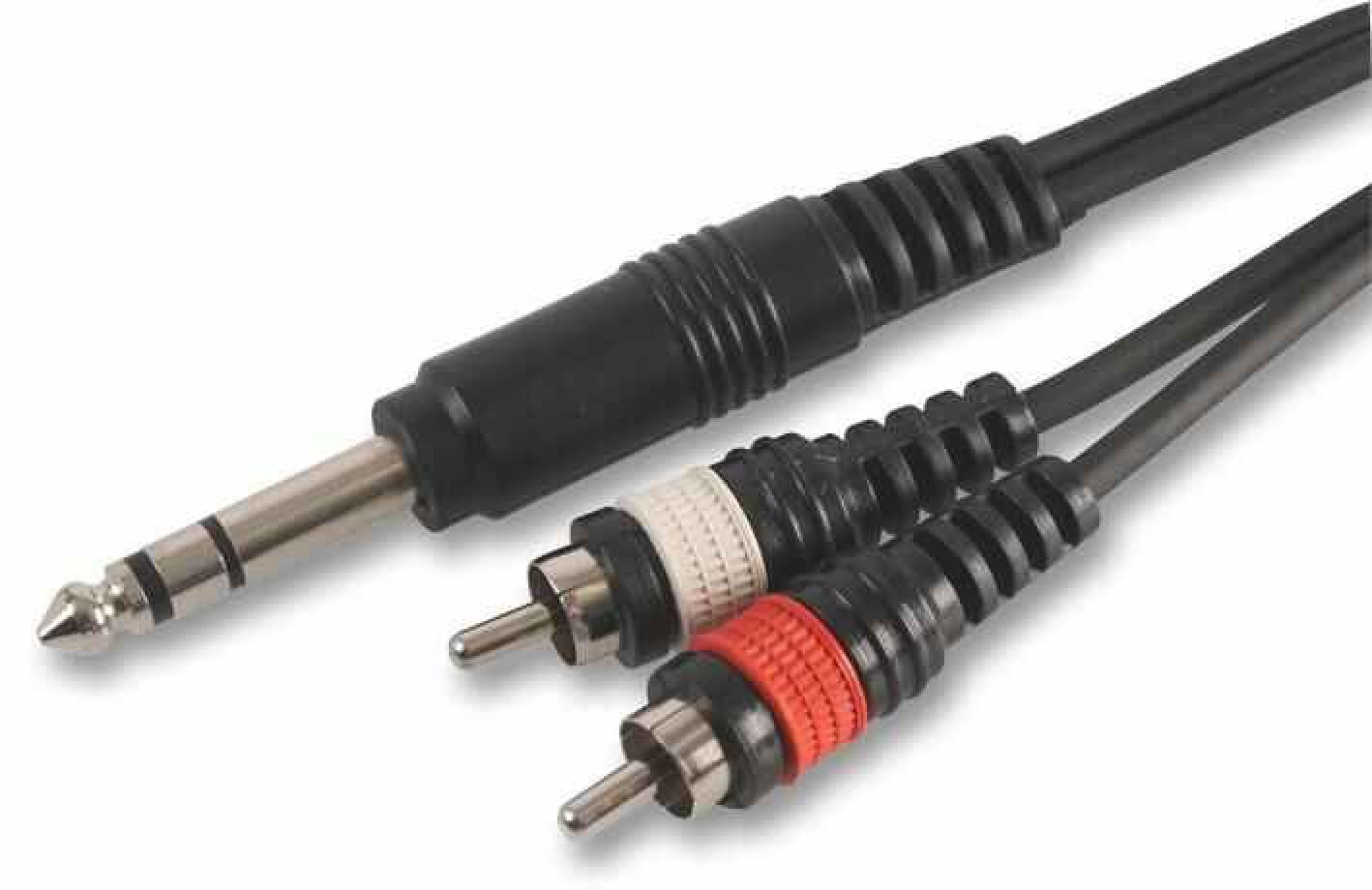 PULSE - 6.35mm Stereo Jack to Stereo RCA Lead, 1.2m Black - Walmart.com