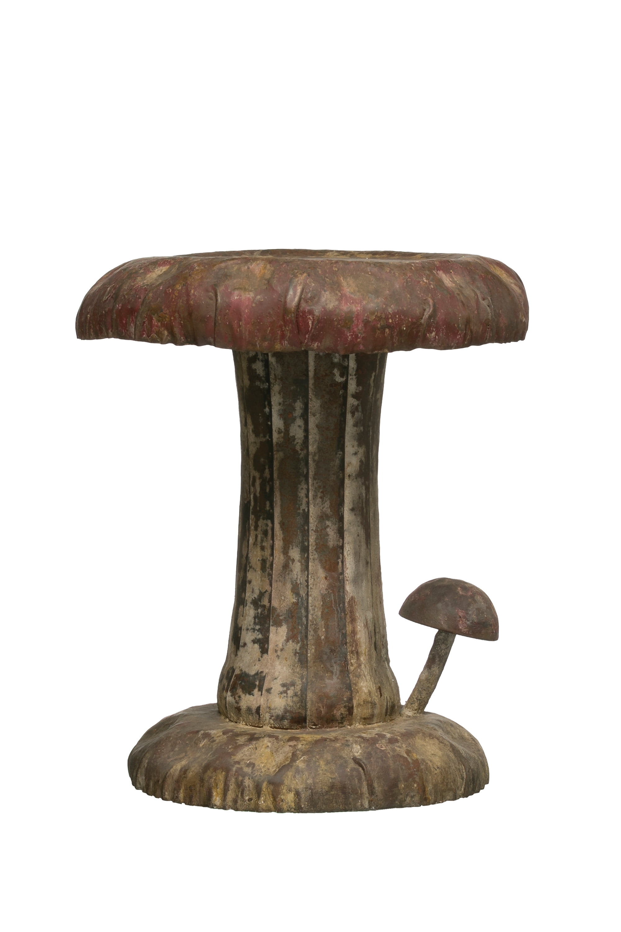 Creative Co-Op Vintage Reproduction Mushroom Shaped Metal Stool with ...