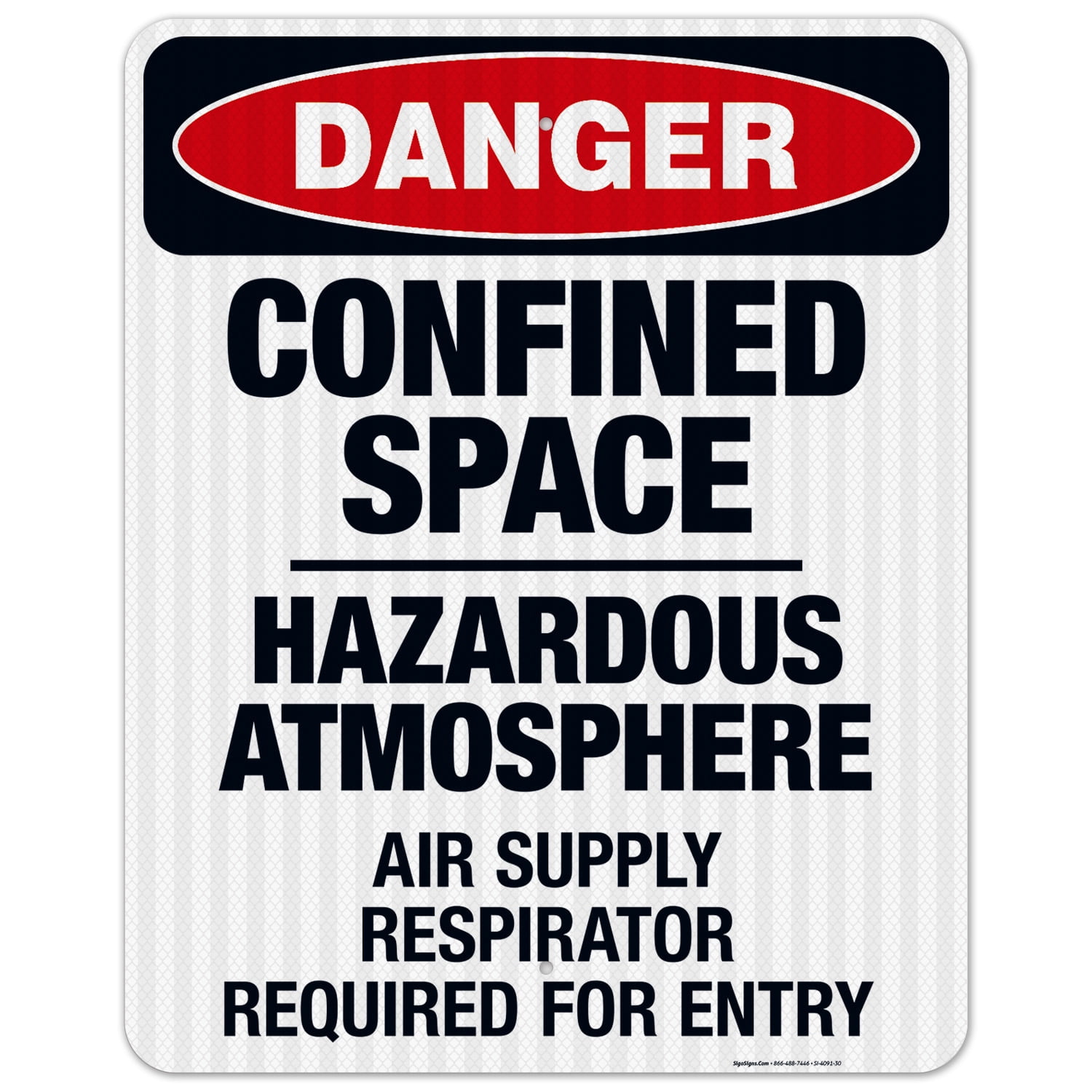 Confined Space Hazardous Atmosphere Air Supply Sign, OSHA Danger Sign ...