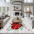 Valentine's Day Area Rug 6x9 Washable Rug Non Slip Red Striped Love ...