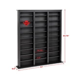 "Atlin Designs Modern 64"" Wood Media Storage Rack, DVD, CD, Blu-ray ...