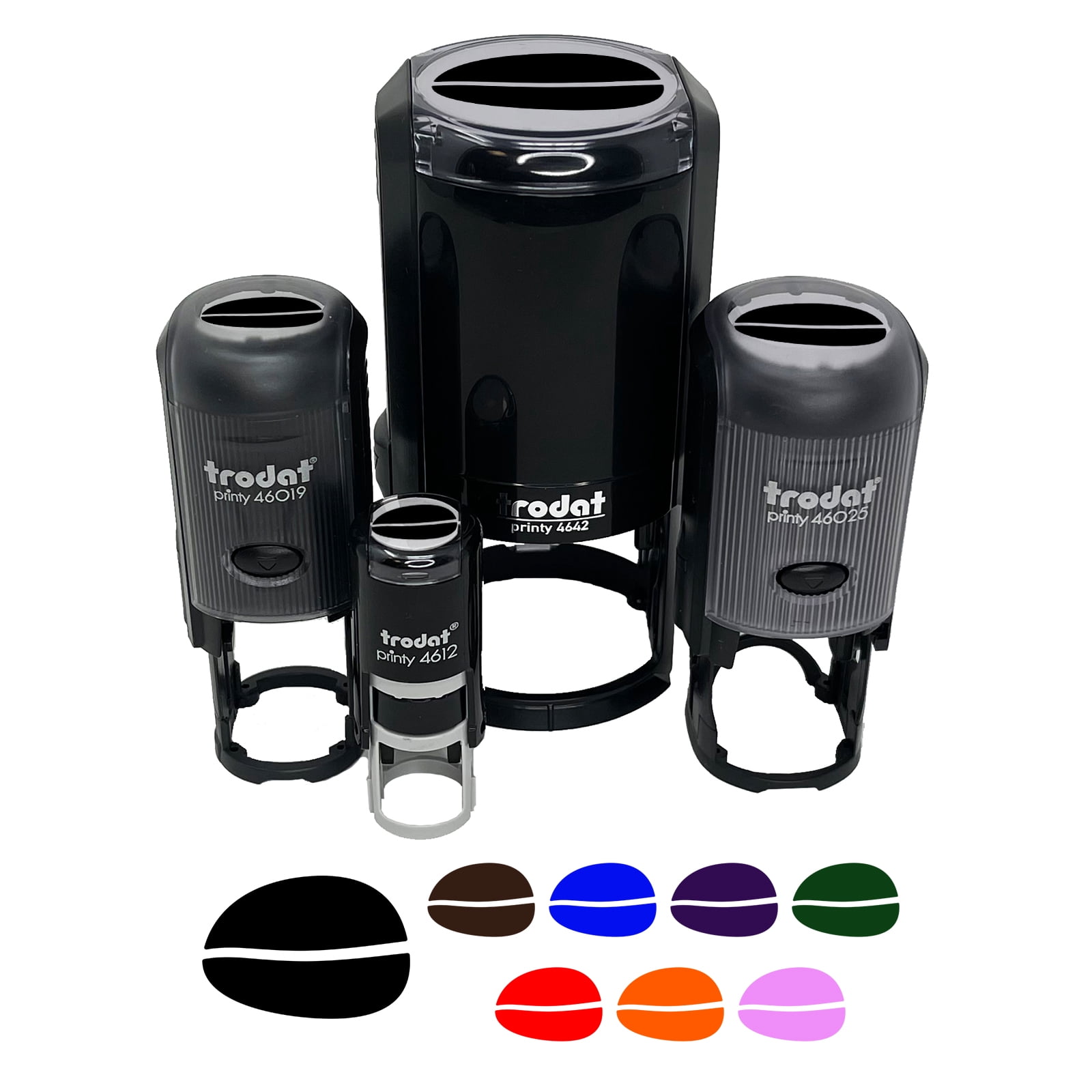 Coffee Bean Solid Self-Inking Rubber Stamp Ink Stamper - Fuchsia Ink ...