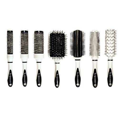 Scalpmaster Tux Collection 7 Piece Ceramic Brush Set, White - Walmart.com