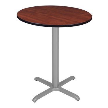 Regency Via Cafe High 36" Round X-Base Table- Mahogany/Grey - Walmart.com