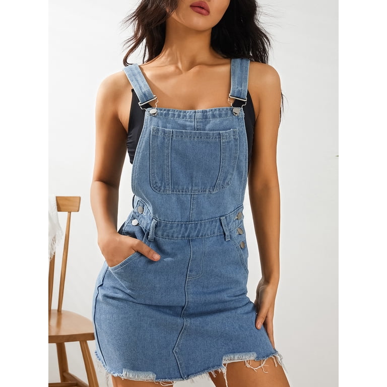 Denim Overall Dress For Women