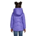 Weather Tamer Girls Long Sleeve Hooded Winter Puffer Coat, Sizes 4-16 ...