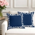 Bold Alphabet Pillow Covers Set of 2, Modern Nautical Letters Dark Blue ...