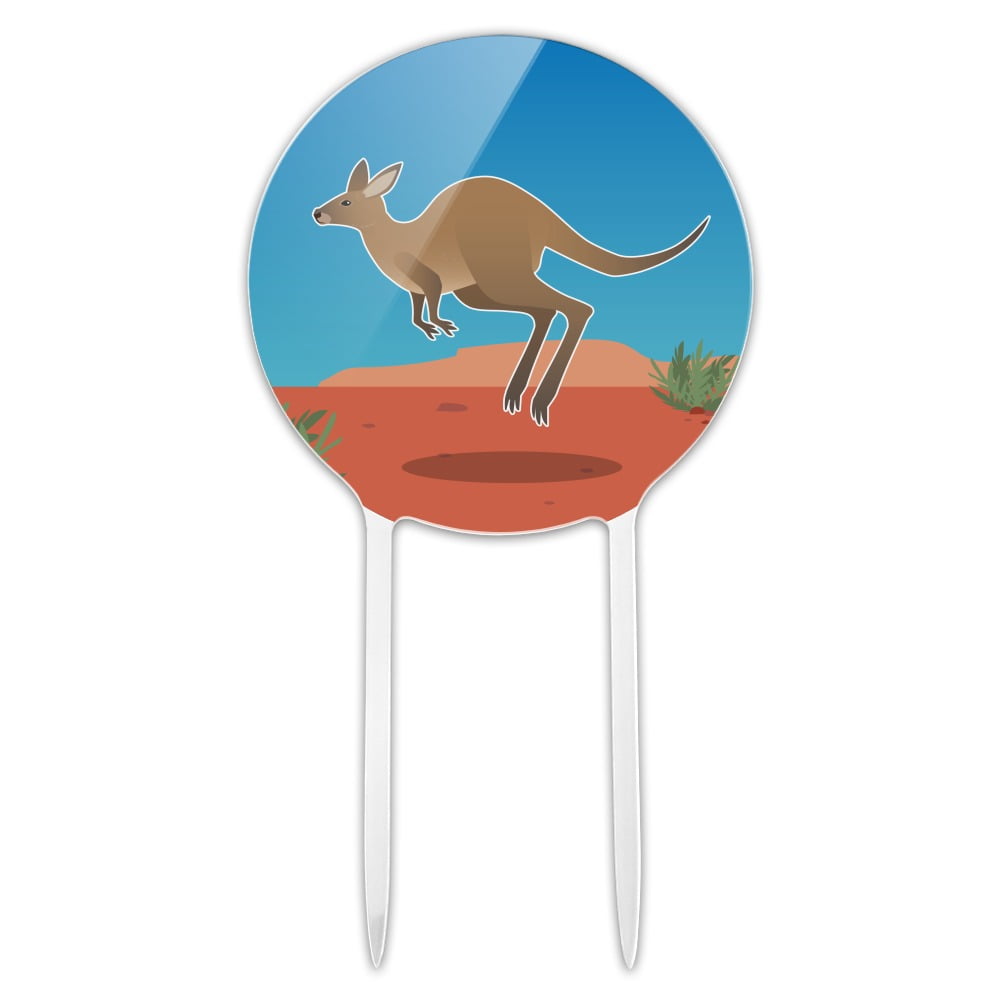 Acrylic Kangaroo Hopping in the Australian Outback Cake Topper Party ...