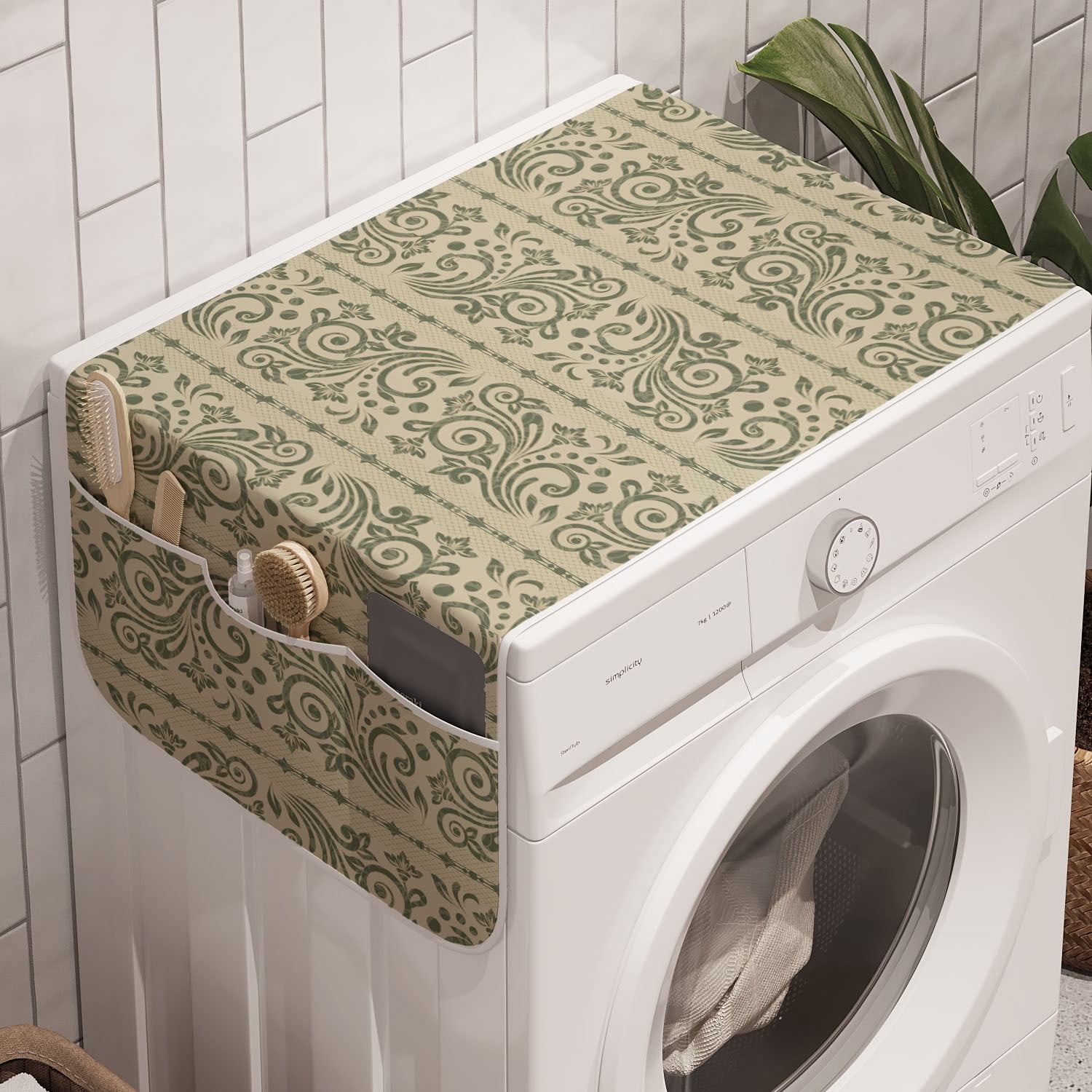 Victorian Washing Machine Organizer, Continuous Pattern of Floral ...