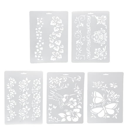 5 Pieces Writing Letter Edge Décor Drawing Template Stencils | Walmart ...