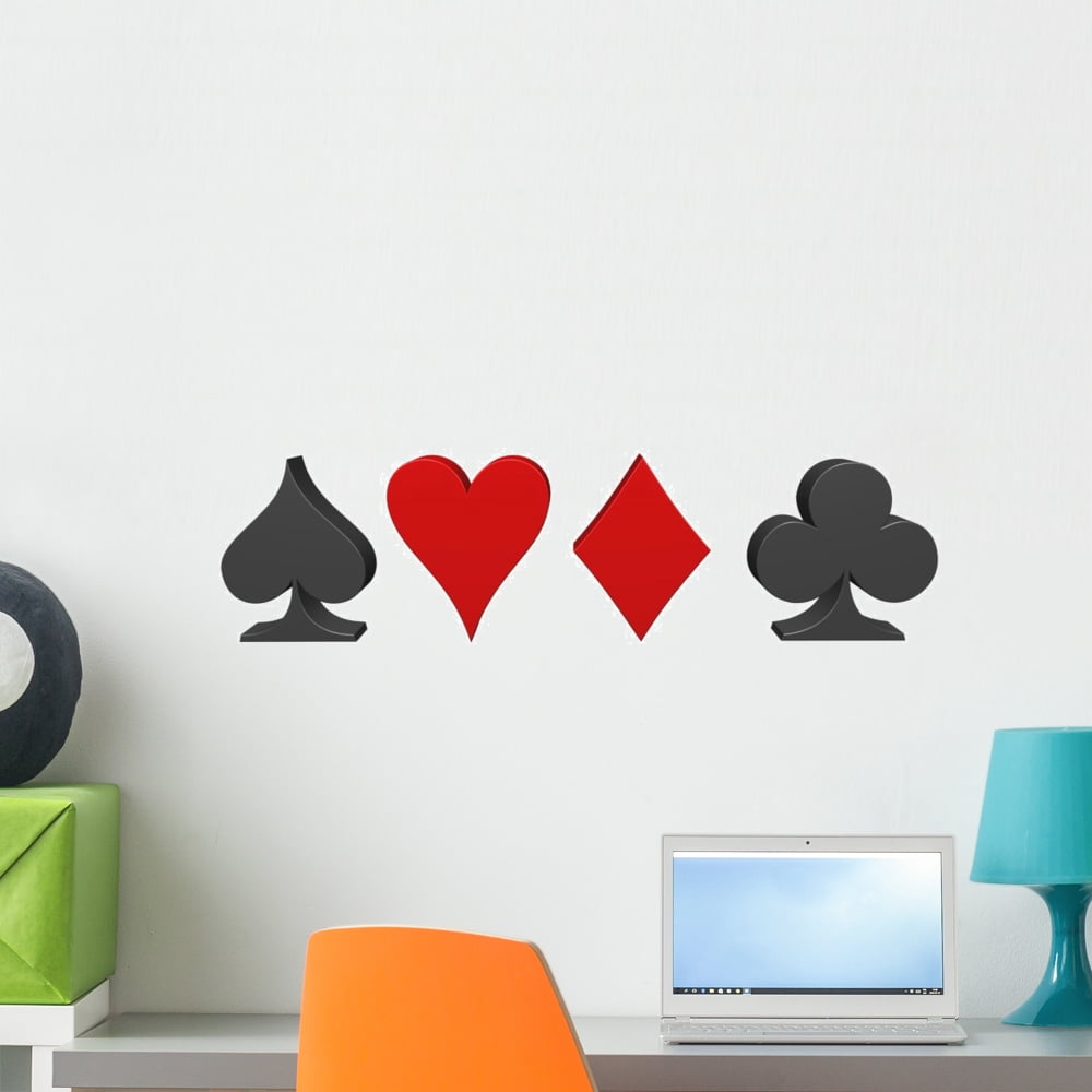 Playing Cards Suits Wall Decal by Wallmonkeys Peel and Stick Graphic ...