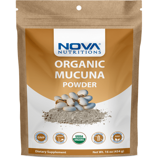 Nova Nutritions Certified Organic Mucuna Prurien Powder 16 OZ (454 Gram ...