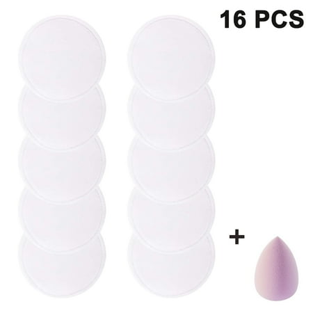 Washable Make-up Pads, Face Make-up Remover, 16 Make-up Wipes, Made of ...