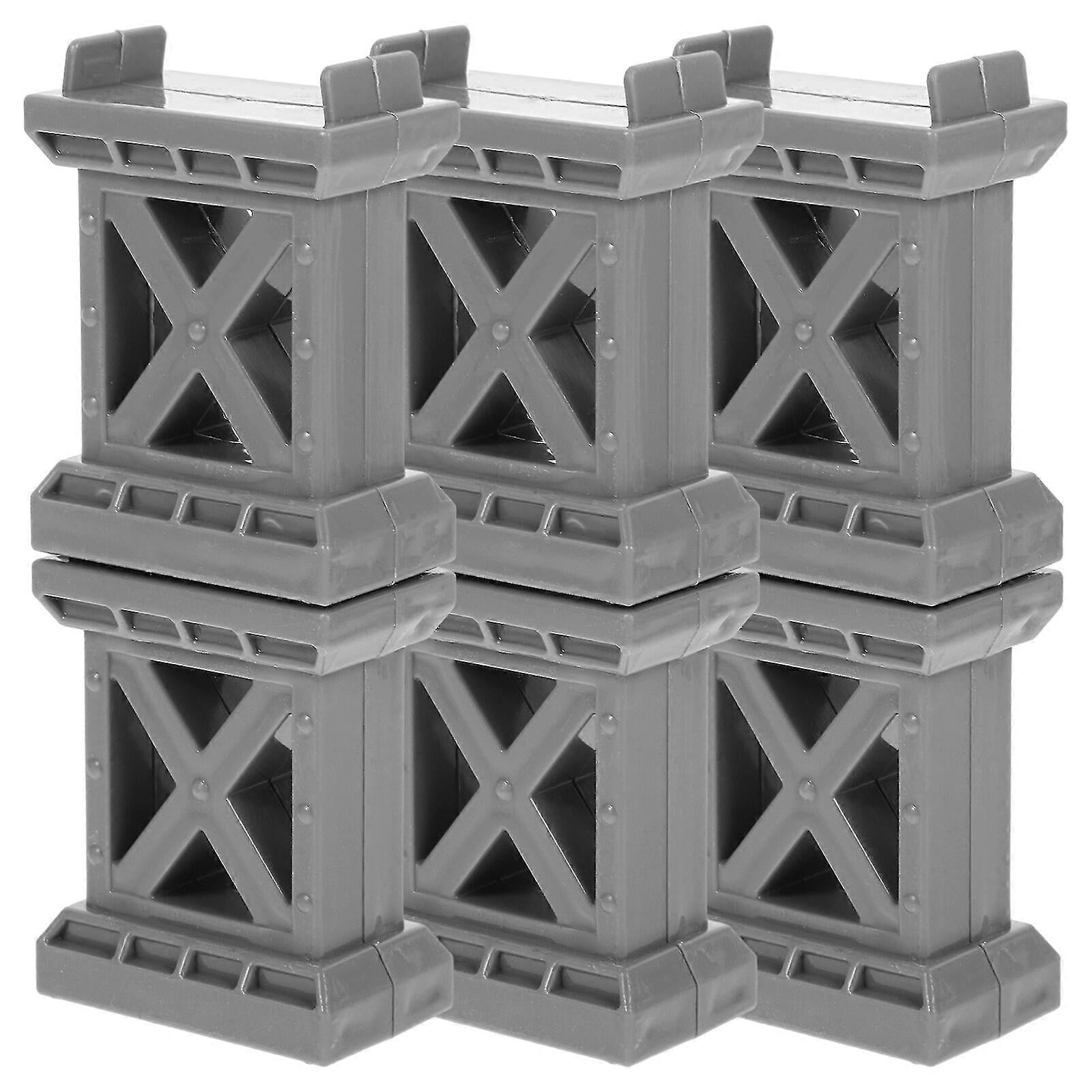 6pcs Train Bridge Pier High Level Blocks Track Riser Stabilizers Train ...