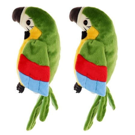 2pc Parrot Repeats What You Say, Electric Talking Parrot Plush Toy ...
