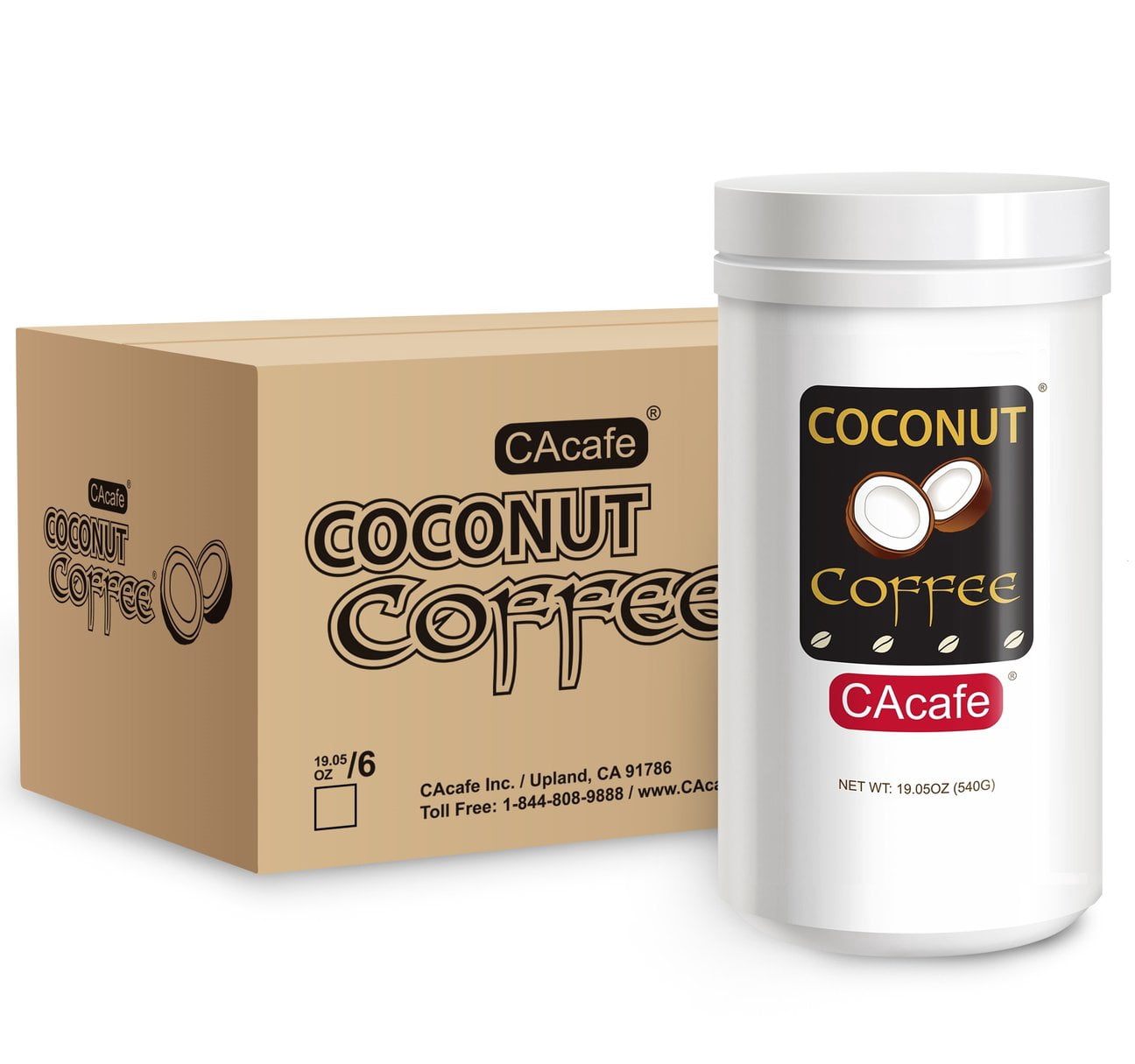 (6 Pack) CAcafe Coconut Medium Roast, Instant Coffee, 19.05 Oz ...
