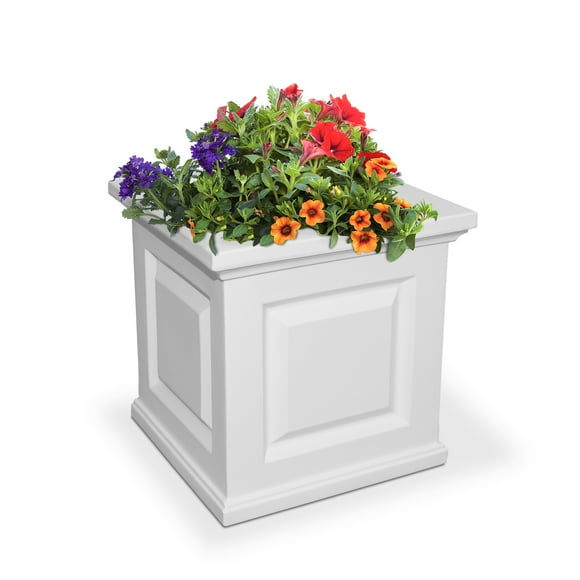 White Square Planter