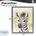 Stupell Industries Jungle Friends Baby Zebra Gray Framed Floater Canvas ...