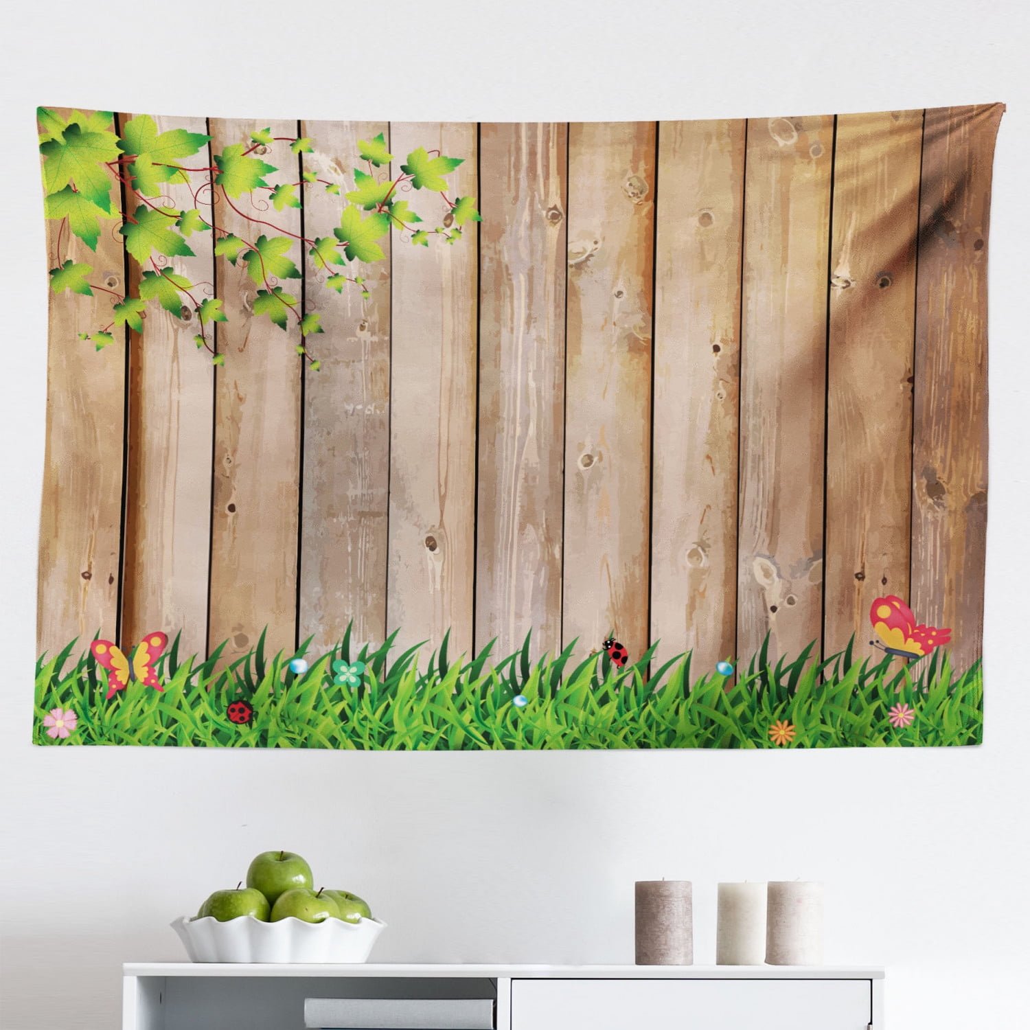 Farmland Tapestry, Triangle Edged Timber Border Stripes Siding Woodwork ...