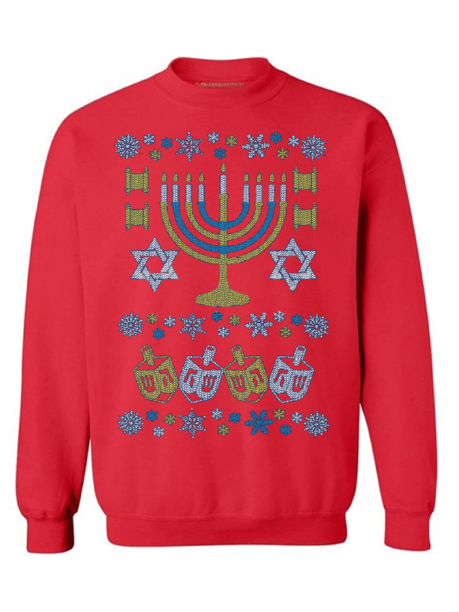 Awkward Styles Hanukkah Menorah Sweatshirt for Hanukkah Funny Holiday ...