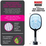 Magic Mesh 2-in-1 Bug Zapper & Swatter, Rechargeable Electric Swatter ...