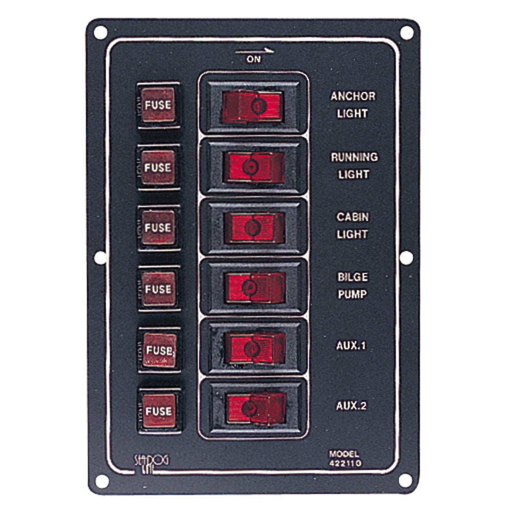 Sea-Dog Line Aluminum Vertical Rocker Switch Panel, 4 Switch - Walmart.com